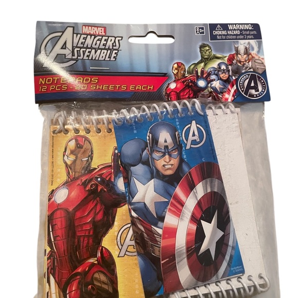 Marvel | Toys | Marvel Avengers Assemble Notepads Red Blue Gold | Poshmark